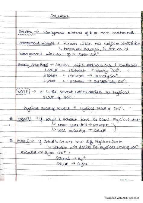 Solution Solutions Complete Handwritten Notes With Highlighted