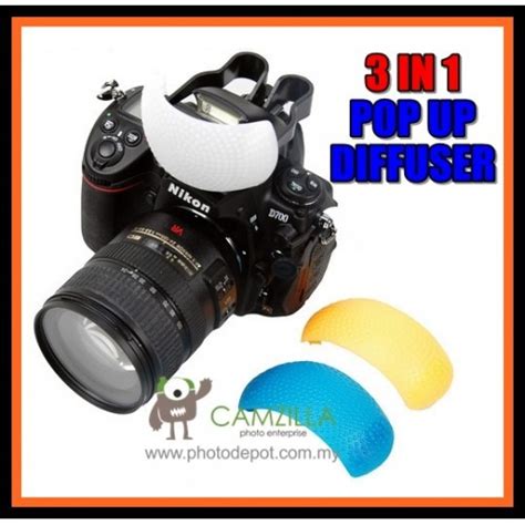 3in1 Pop Up Built In Flash Diffuser For Nikon Canon Sony Samsung