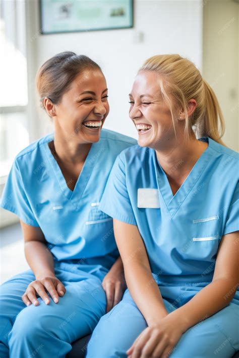 Free Ai Image Medium Shot Nurses Laughing