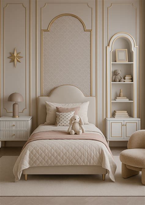 Дитяча Спальня в Стилі Арт Деко Елегантність та Мякий Гламур для Маленької Леді в 2025 г