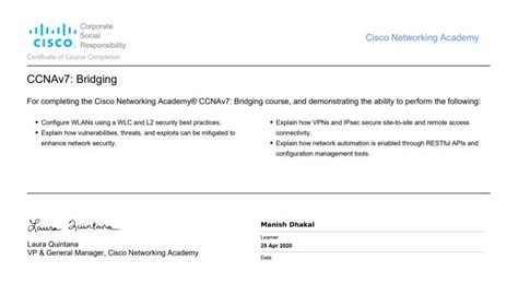 Manish Dhakal On Linkedin Ccna Bridging Course Completed During Lockdown