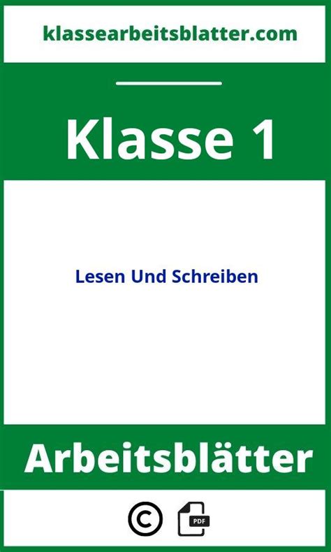 Lesen Und Schreiben 1 Klasse Arbeitsblätter 2025