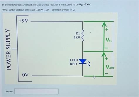 Solved In The Following Led Circuit Voltage Across Resistor