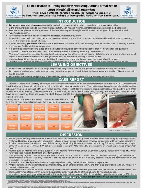 Pdf The Importance Of Timing In Below Knee Amputation Formalization