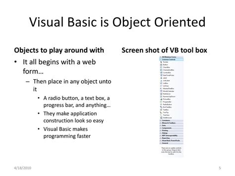 Ppt Visual Basic Powerpoint Presentation Free Download Id6087673