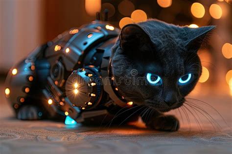 Cat Robot Hybrid Cyber Kitty Generative Ai Stock Illustration