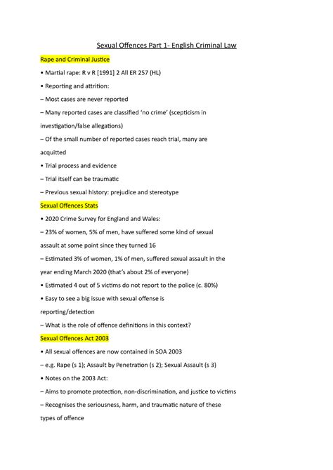 Sexual Offences Part 1 Lecture Notes 4 6 Sexual Offences Part 1
