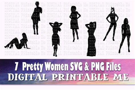 Pretty Woman Svg Sexy Lady Silhouette Bundle Png Clip Art 7 Seducti