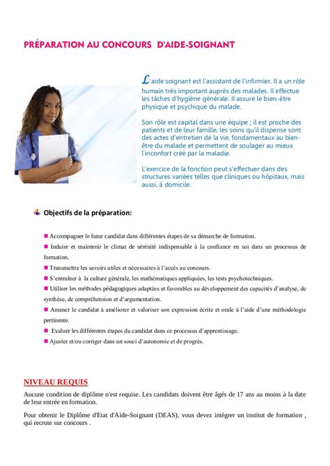 Projet Professionnel Exemple Gratuit Aide Soignante Preparation Au