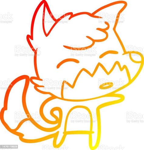 Dessin Au Trait Dégradé Chaud Dun Renard De Dessin Animé Vecteurs