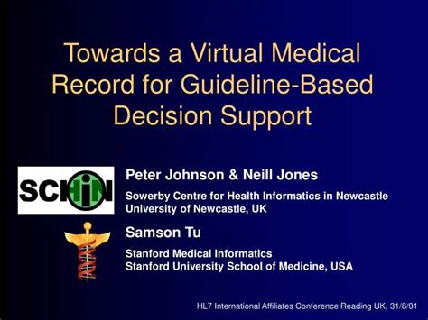 Ppt Towards A Virtual Medical Record For Guideline Based Decision Support Powerpoint