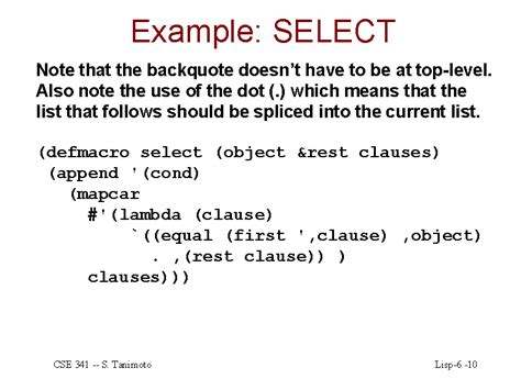 Example Select