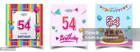벡터 집합의 생일 초대장 인사말 카드 디자인 색종이와 풍선 생일 케이크 생일 축 하 파티에 대 한 다채로운 벡터 템플릿 요소 생일에 대한 스톡 벡터 아트 및 기타 이미지
