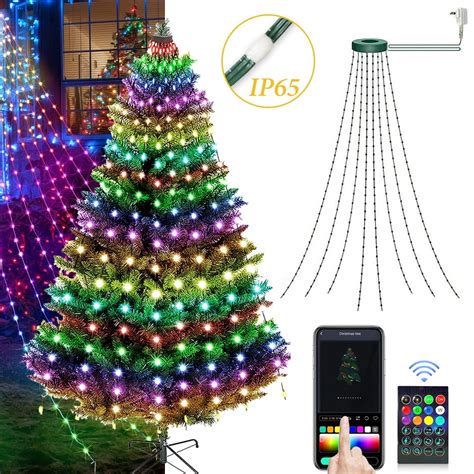 KANCOKIT 160LED Christmas Tree Waterfall Lights Fairy String Outdoor