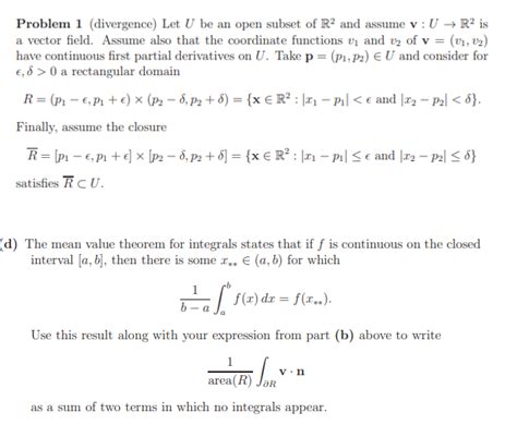 solved problem 1 divergence let u be an open subset of r2