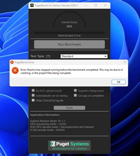 In Running Pugetbench For Davinci Resolve On A Fresh Windows 11 Pro I