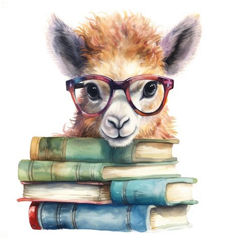 Premium Ai Image There Is A Llama Wearing Glasses And Reading Books
