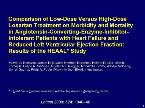 Comparison Of Low Dose Versus High Dose Losartan Treatment On