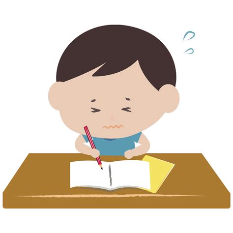 必死に勉強する男の子のイラスト|イラスト素材館 必死に勉強する男の子のイラスト|イラスト素材館