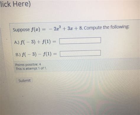 Solved Click Here Suppose F X 2x² 3x 8 Compute