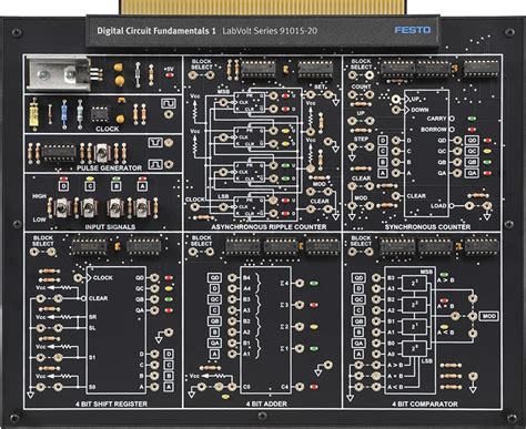 Labvolt Series By Festo Didactic Digital Circuit Fundamentals 1 Facet Board 91015 20