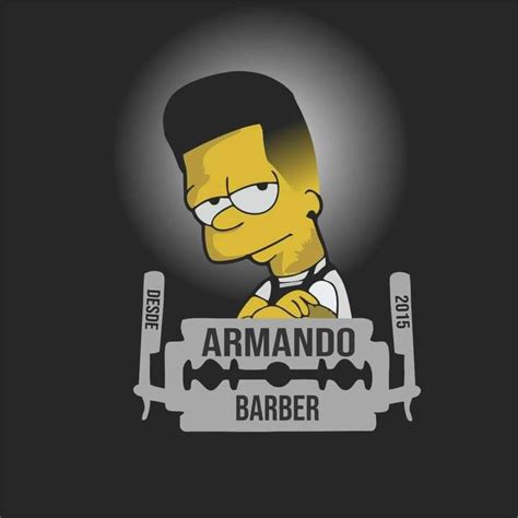 The Simpsons Character Holding A Sign That Says Armanoo Barber