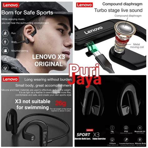 Jual LENOVO X5 X4 X3 BONE CONDUCTION EARPHONE CONDUCTOR BLUETOOTH