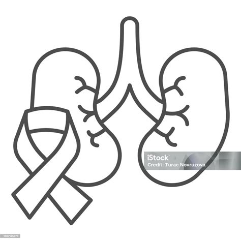 신장 장기 및 테이프 얇은 라인 아이콘 세계 암 일 개념 요로 시스템 및 암 리본 흰색 배경에 표지판 모바일 및 웹에 대한 윤곽