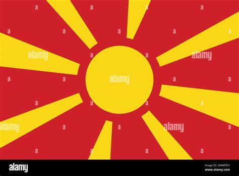 north macedonia flag rectangular cutout of rotated vector flag stock