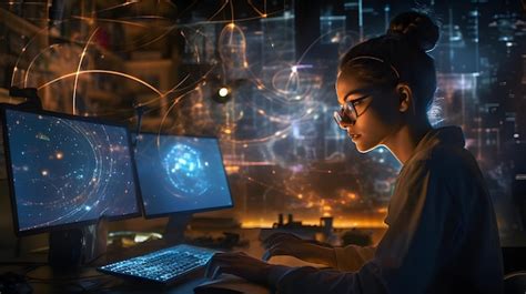 Premium Ai Image An Individual In A Tech Environment Deciphering