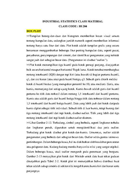 Part7 Box Plot Statistika Industri Industrial Statistics Class