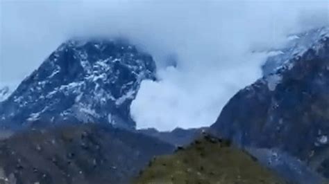 Agency News Avalanche Hits Mountains Behind Kedarnath Temple