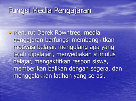 PPT PENGERTIAN PERANAN DAN FUNGSI MEDIA PENGAJARAN PowerPoint Presentation ID