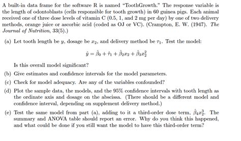 A Built In Data Frame For The Software R Is Named Chegg