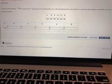 solved incorrect find approximate values for x at each of