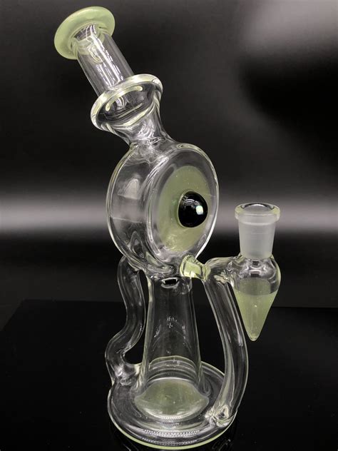 Unity Glassworks Clear With Green Accents Bubble Dumper Recycler Rig