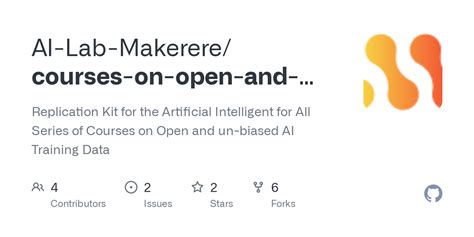 Github Ai Lab Makerere Courses On Open And Unbiasedai Training Data