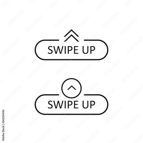 Swipe Up Icon Set Isolated On Background For Social Media Stories Scroll Pictogram Arrow Up