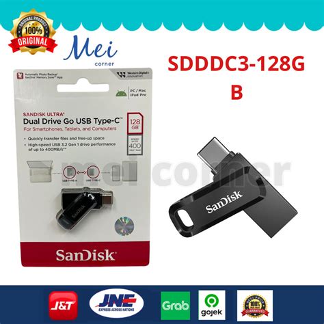 Jual Flashdisk OTG 128GB SanDisk Ultra Dual Drive Go USB Type C SDDDC3