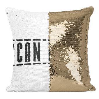 Fabulous Coussin avec Housse Sequin Paillettes Doré Scan Me QR Code