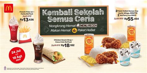 Promo Mcd Menu Receh Edisi Kembali Ke Sekolah Diskon Rp 13636 Hingga