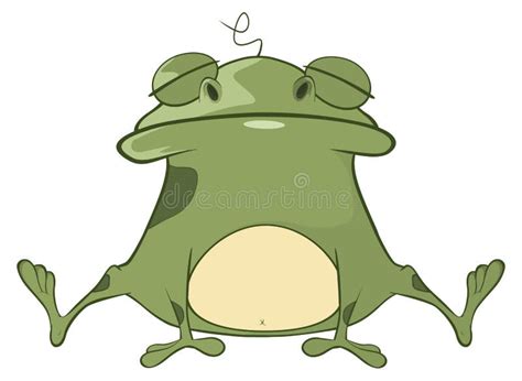 Illustratie Van Een Leuke Groene Kikker Het Karakter Van Het