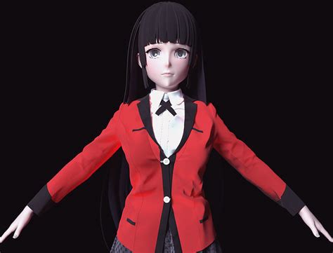 Jabami Yumeko Kakegurui Anime 3d Model Rigged Cgtrader