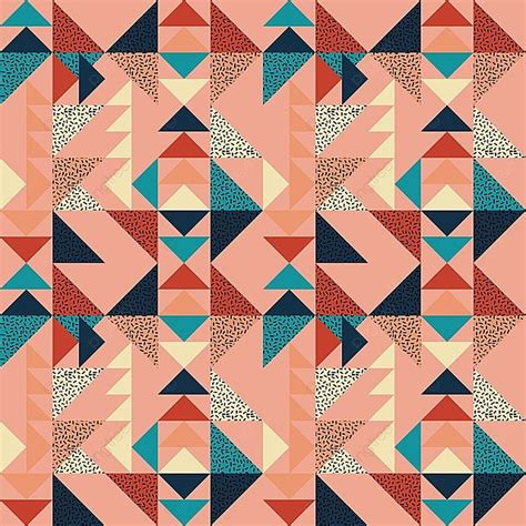 Seamless Triangle Pattern Abstract Background With Geometric Texture Memphis Pastel Trendy