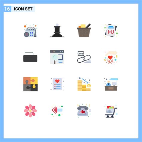 Stock Vector Icon Pack Of 16 Line Signs And Symbols For Page Browser Shopping Cart Stone Curling