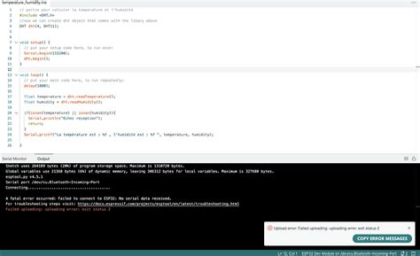 Upload To Esp Fails No Serial Data Received Uploading Arduino