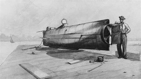 Confederate Submarine H L Hunley 1860s Stock Image C0292616