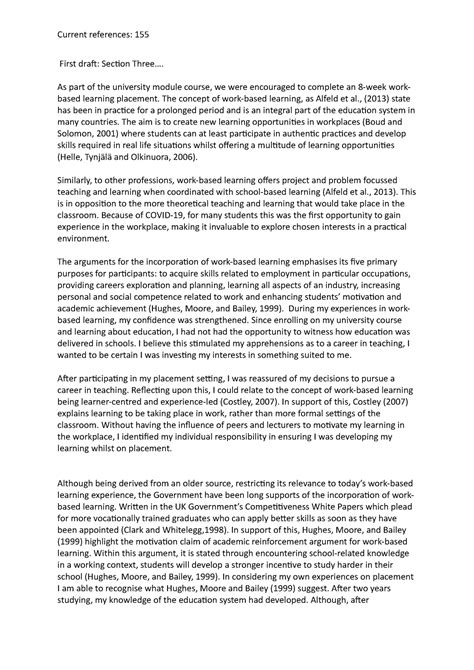 Essay Work For Section Three Of The Assignment First Draft Section Three As Part Of The