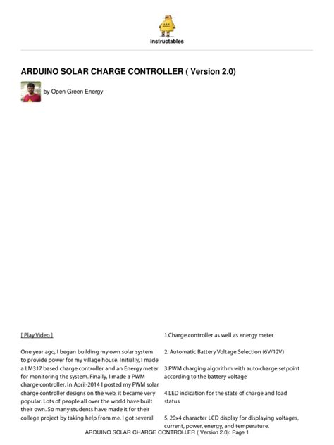 arduino solar charge controller version 2 0 instructables pdf arduino analog to