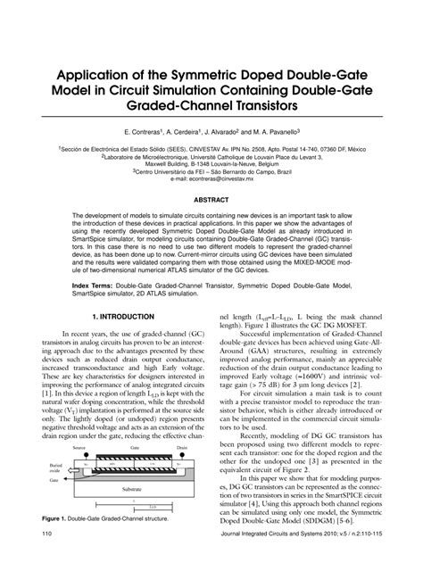 Pdf Application Of The Symmetric Doped Double Gate Model In Circuit Simulation Containing